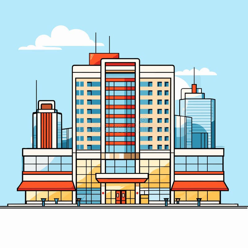 Company Building in Flat Style. Vector Illustration Stock Vector ...