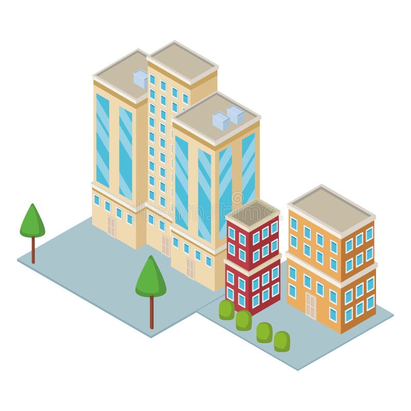 Company Buildings Isometric Stock Vector - Illustration of business ...