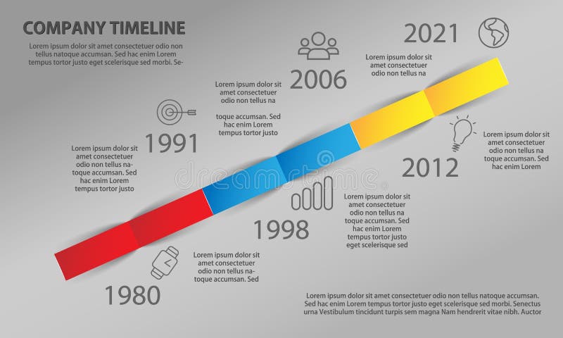Milestone Template with Color Icons and Place for Your Text Stock ...