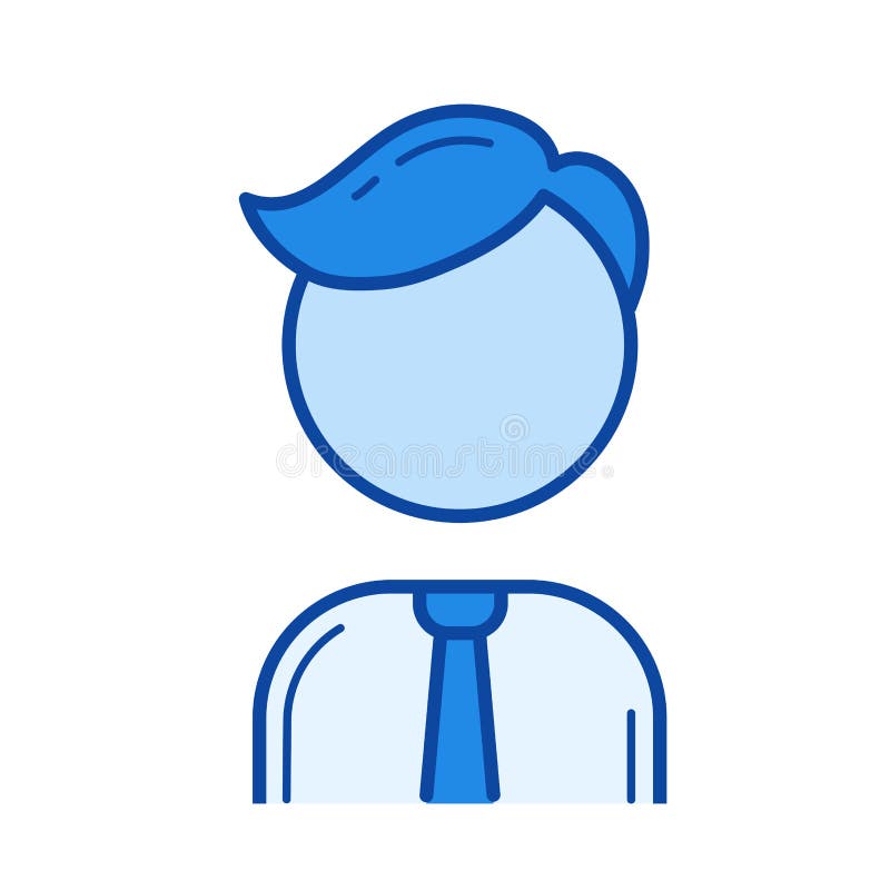 Company CEO line icon. stock vector. Illustration of drawing - 100289954