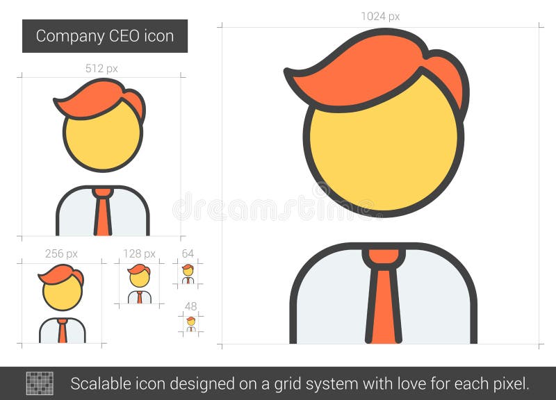 Company CEO line icon. stock vector. Illustration of linear - 81065216