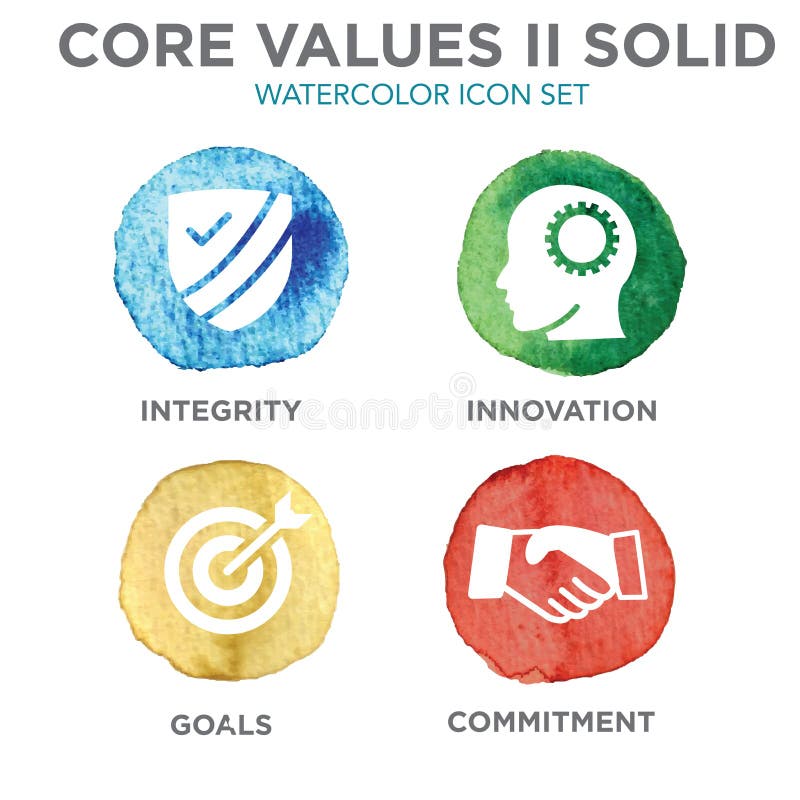 Company Core Values Solid Icons Stock Vector - Illustration of industry ...