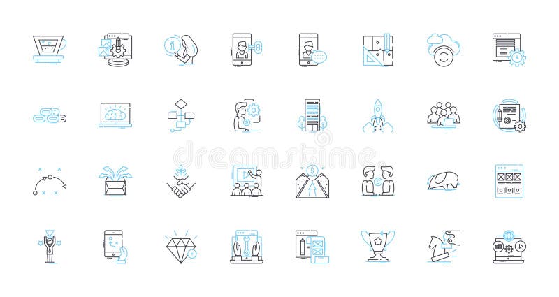 Company Development Linear Icons Set. Growth, Expansion, Innovation ...