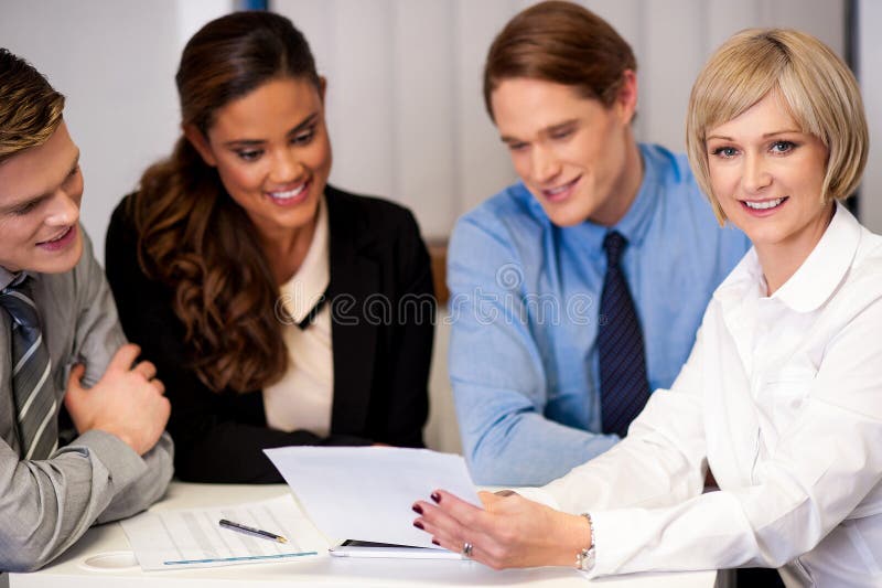 Company Discussion Going on in a Meeting Hall Stock Image - Image of ...