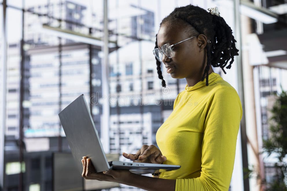 Company Employee in Workspace Doing Tasks on Notebook, Being Productive Stock Photo - Image of ...