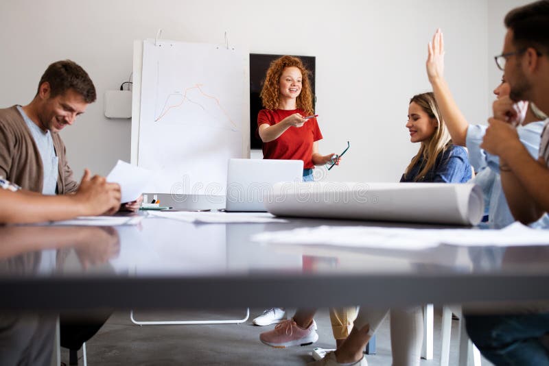 Company Employees Working in Software Development and Designer Office ...