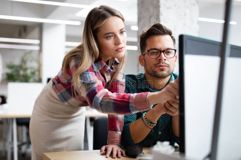 Company Employees Working in Software Development and Designer Office ...