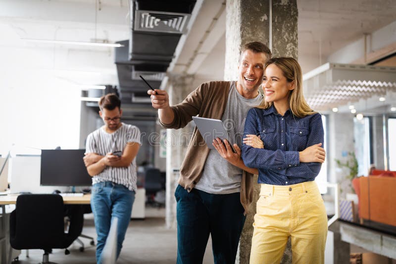 Company Employees Working in Software Development and Designer Office ...