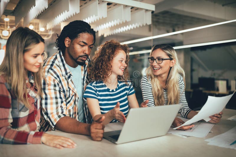 Company Employees Working in Software Development and Designer Office ...