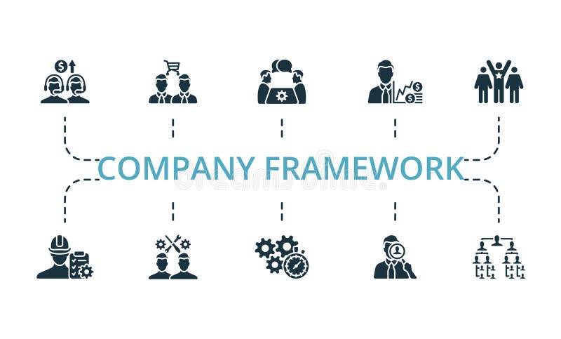 Company Framework Icon Set. Monochrome Simple Company Framework Icon ... Company Framework Icon Set. Monochrome Simple Company Framework Icon ...
