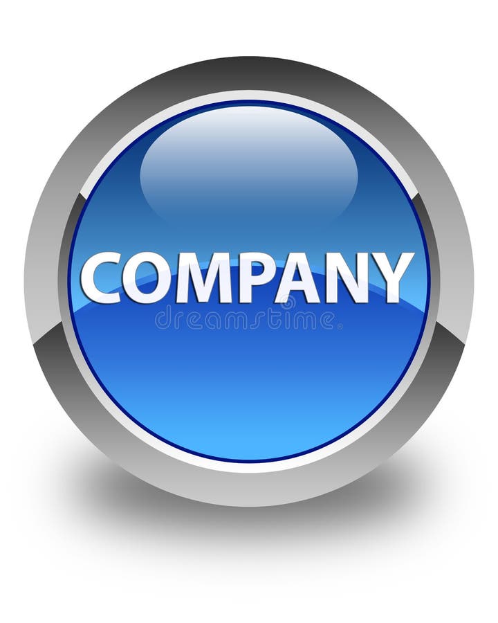 Company Glossy Blue Round Button Stock Illustration - Illustration of ...