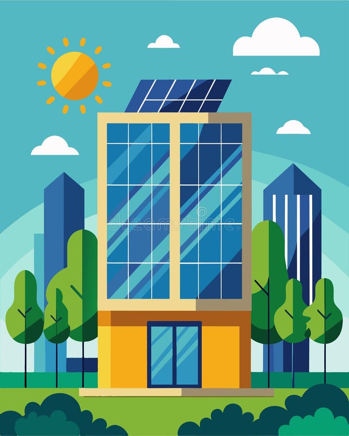 A Company Headquarters Boasts a Large Solar Panel Array Powering the ...