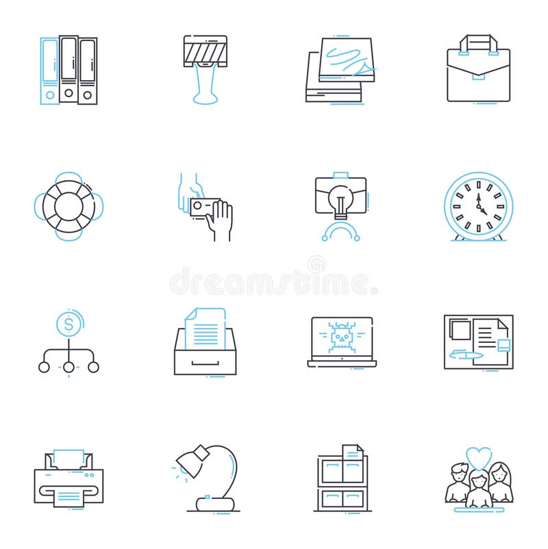 Company Hierarchy Linear Icons Set. Authority, Responsibility, Chain ...