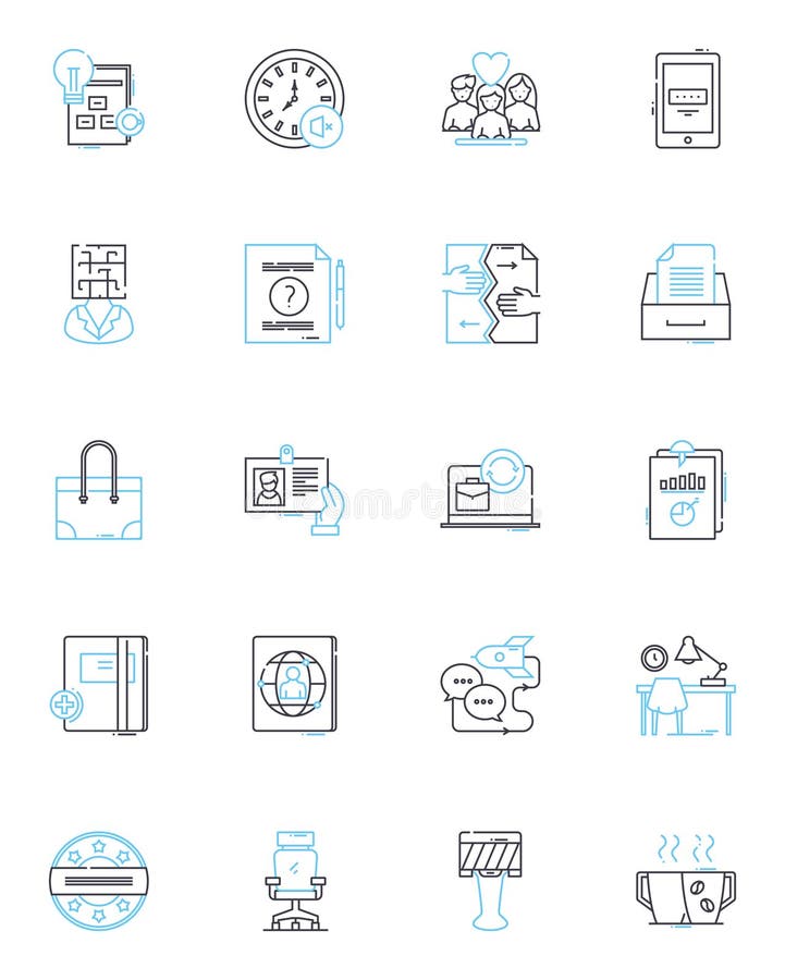 Company Hierarchy Linear Icons Set. Authority, Responsibility, Chain ...