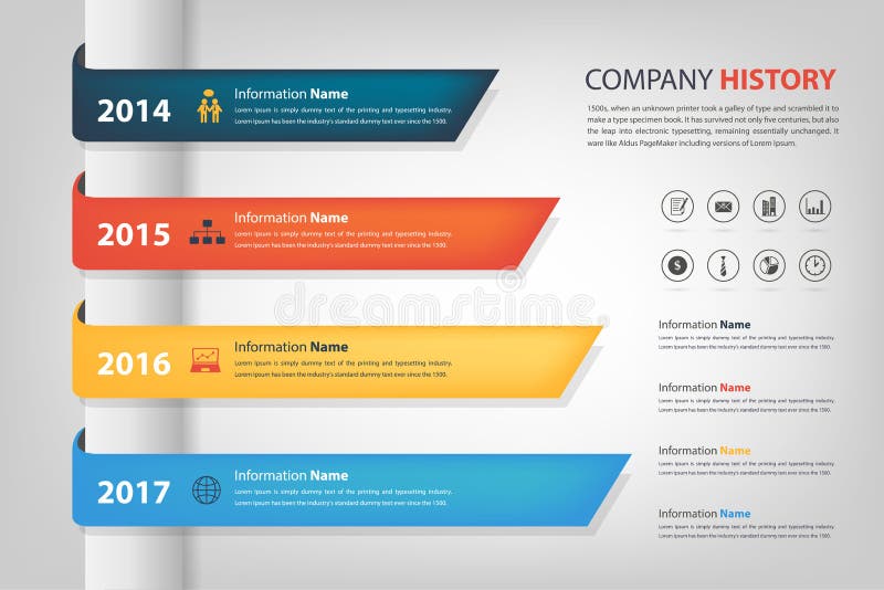 Company History in Time Line (year) Horizontal Graph Bar (Vector Eps10 ...