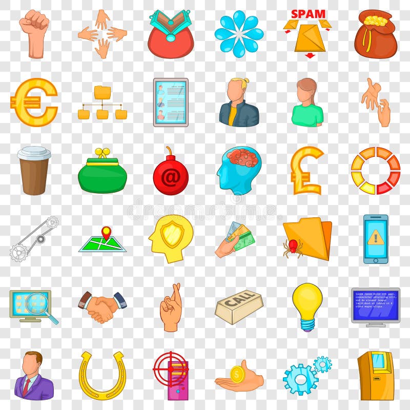 Company Icons Set, Cartoon Style Stock Vector - Illustration of belt ...