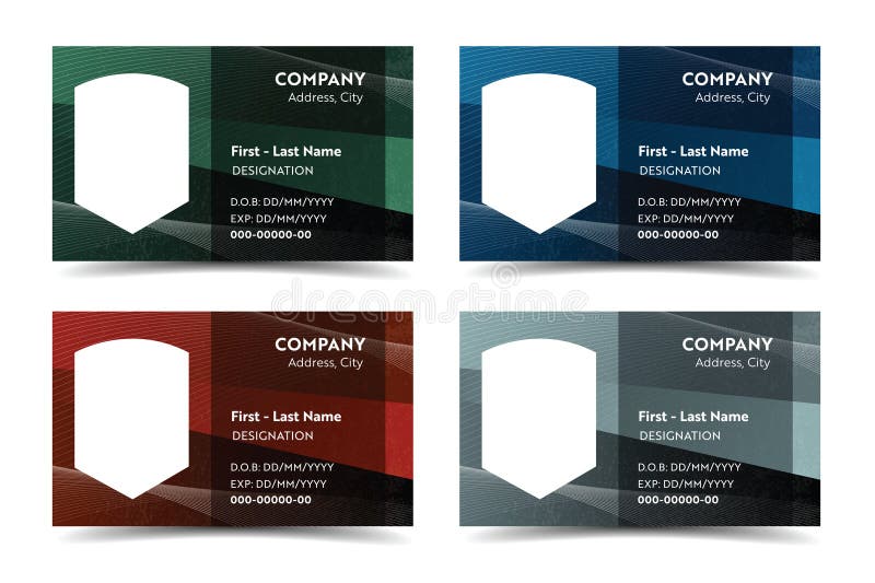 Identification Card Frame Border Template Design Set Stock Illustration ...