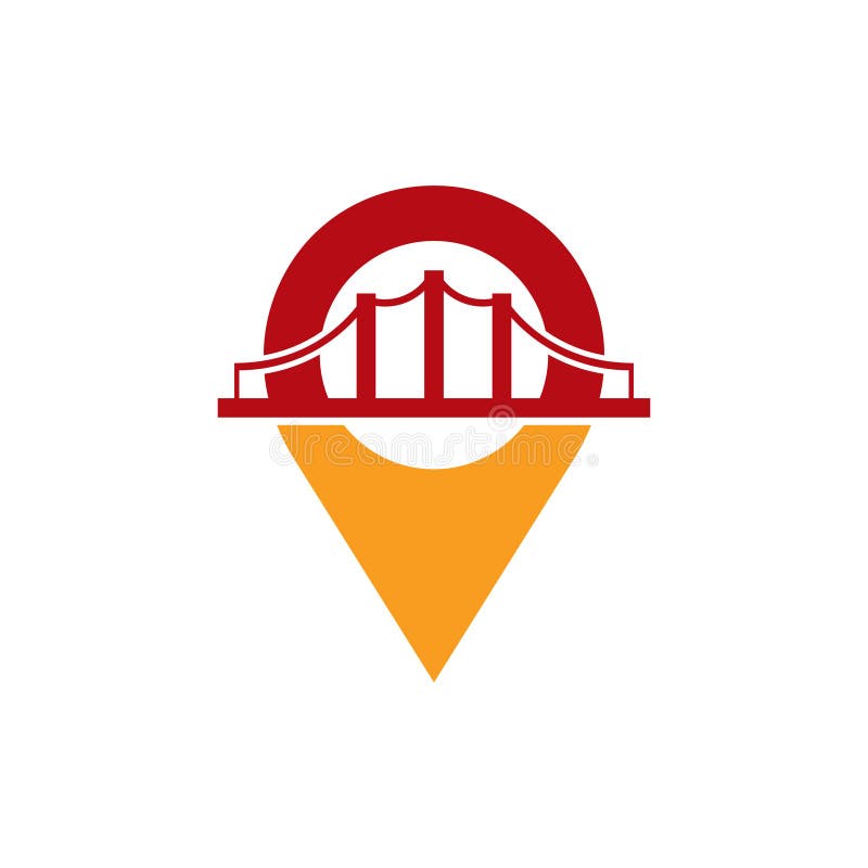 Company Logo Combination of Bridge and Pin Logo Design Vector, Logos ...