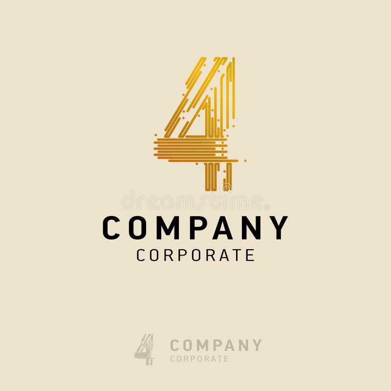 4 Company Logo Design Vector with White Background Stock Vector ...