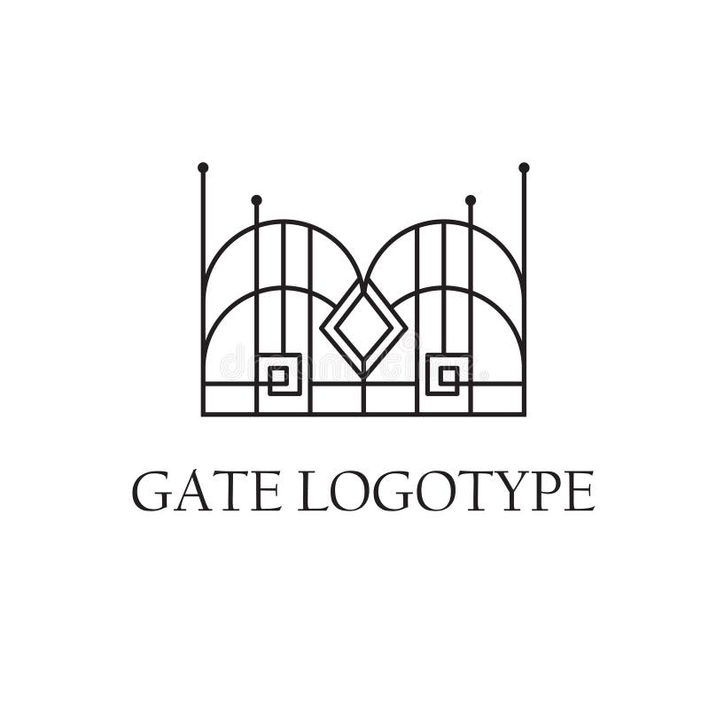 Company Logo with Gate Illustration Stock Vector - Illustration of ...