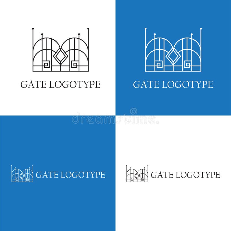 Company Logo with Gate Illustration Stock Vector - Illustration of ...