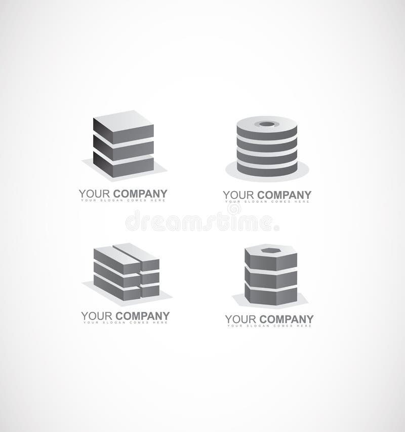 Company Logo Icon Set Element Black and White Stock Vector ...