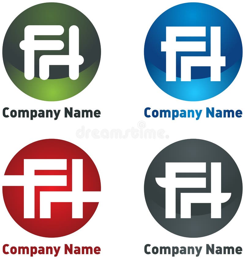 Company Logo with Letters F, H Stock Illustration - Illustration of ...