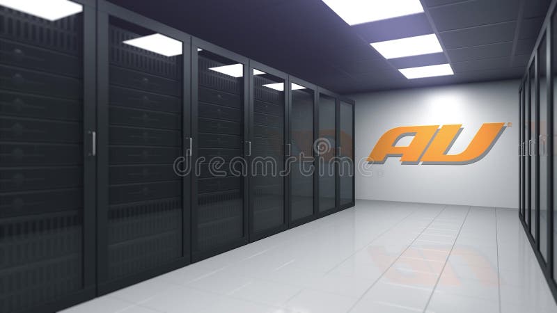 AU Logo in the Modern Server Room, Editorial 3D Rendering Editorial ...