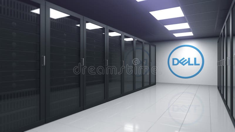 DELL Logo in the Server Room, Editorial 3D Rendering Editorial ...