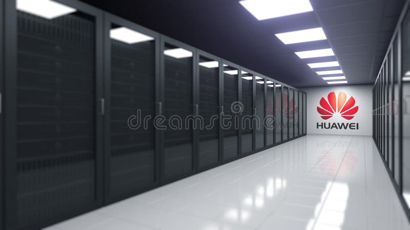 HUAWEI Logo in the Server Room, Editorial 3D Rendering Editorial ...