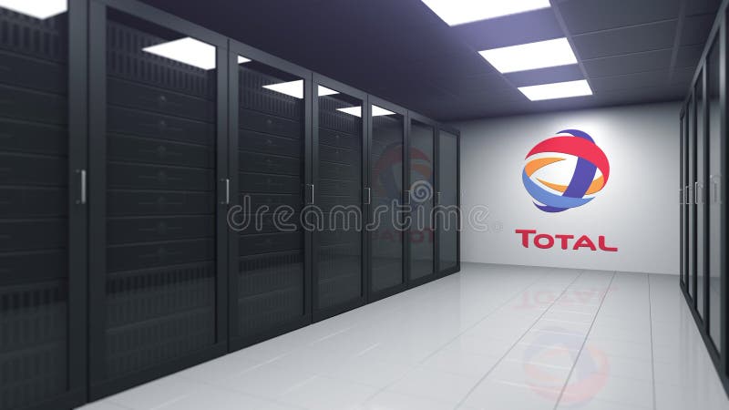 TOTAL Logo in the Modern Server Room, Editorial 3D Rendering Editorial ...