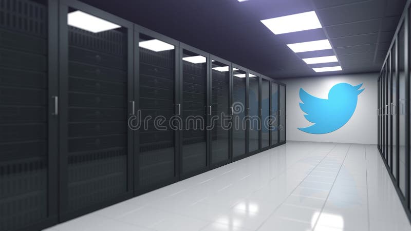 TWITTER Logo in the Server Room, Editorial 3D Rendering Editorial Stock ...
