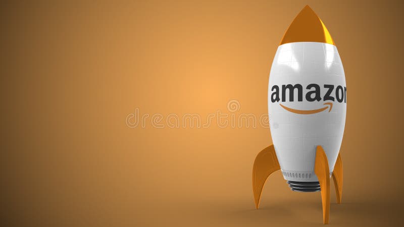 Logo of AMAZON on a Toy Rocket. Editorial Conceptual Success Related 3D ...