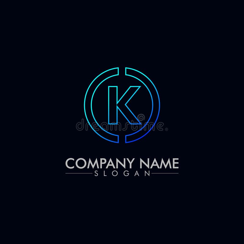 Company Logo Vector of the Letter K Blue Color Stock Vector ...