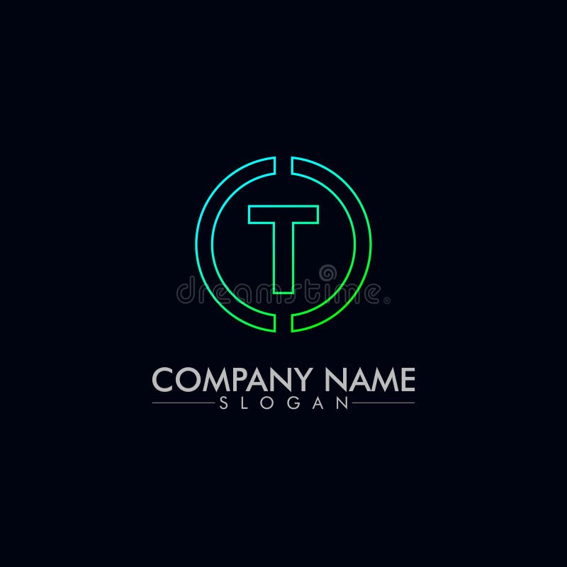 Company Logo Vector of the Letter T Blue Color Stock Vector ...