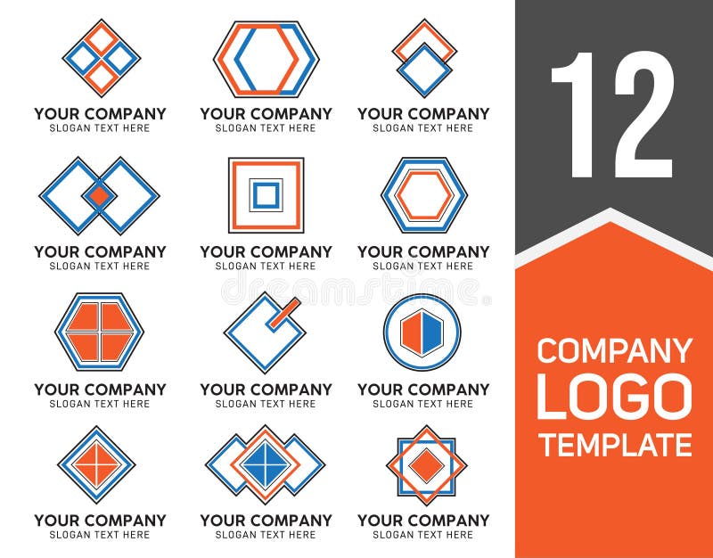 Company Logo Vector Template Collection Stock Vector - Illustration of ...