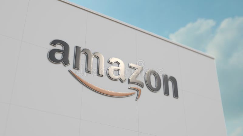 Amazon.com, Inc. Logo on the Wall. Editorial 3D Animation Stock Video ...
