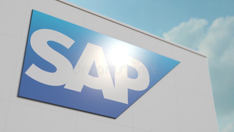 SAP SE Logo on the Wall. Editorial 3D Animation Stock Footage - Video ...
