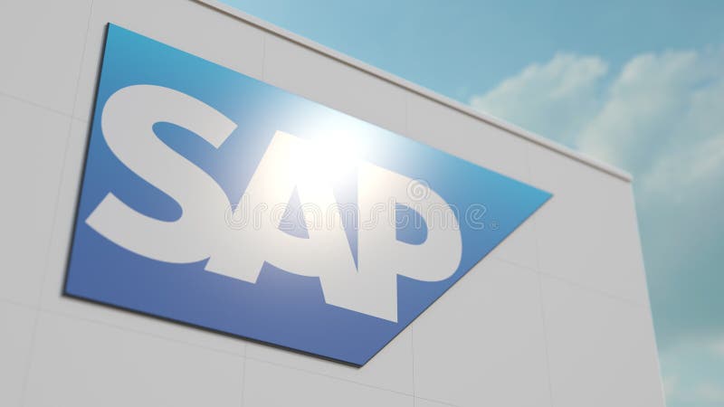 SAP SE Logo on the Wall. Editorial 3D Rendering Editorial Photo ...