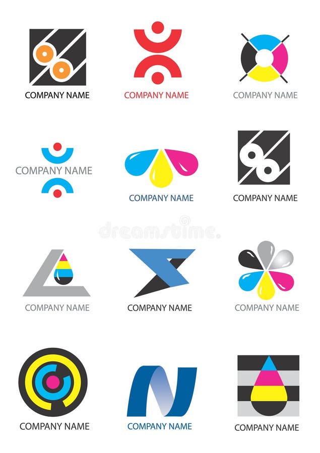 Company_logos_print stock vector. Illustration of elements - 6187796