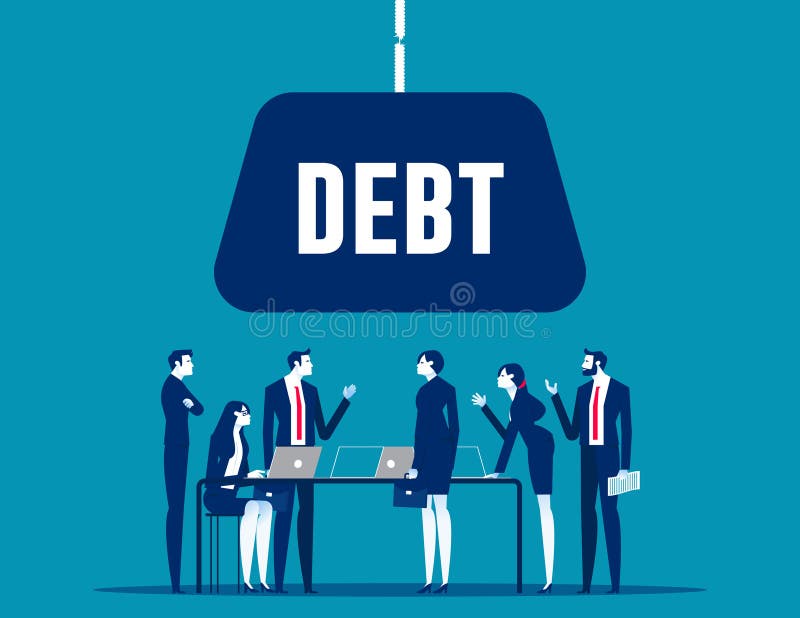 A Company with a Lot of Debt. Business Vector Illustration Concept ...