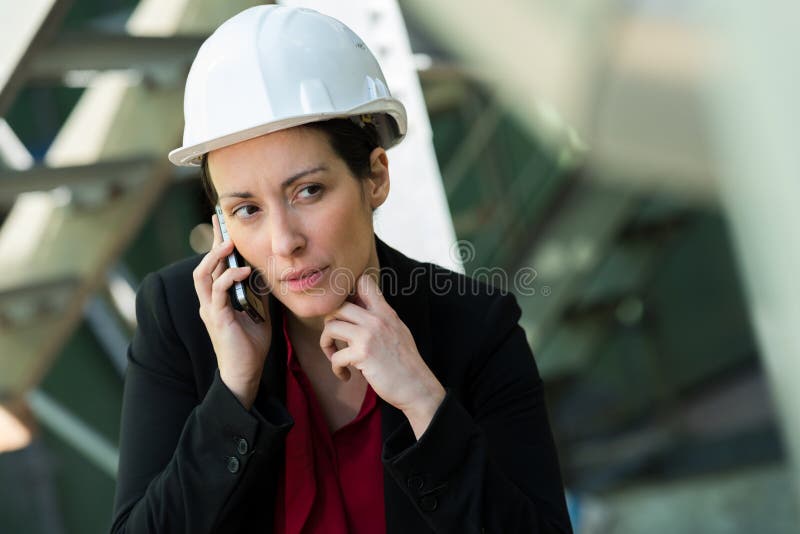 Company Manager in Factory Using Cellular Phone Stock Photo - Image of ...