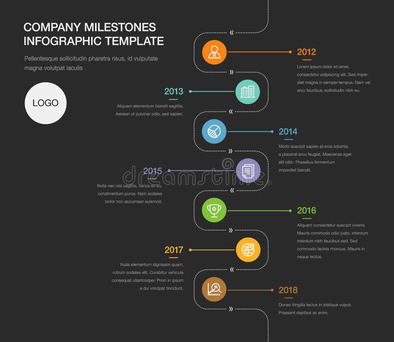 Company Milestones Timeline Template Stock Illustration - Illustration ...