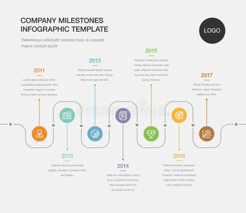Company Milestones Timeline Template Stock Illustration - Illustration ...