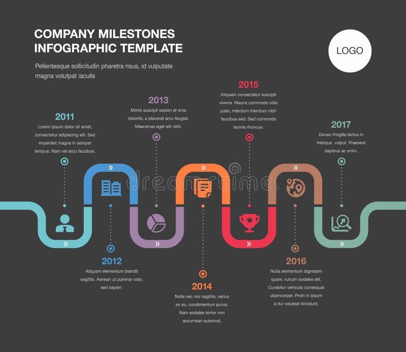 Company Milestones Timeline Template Stock Vector - Illustration of ...