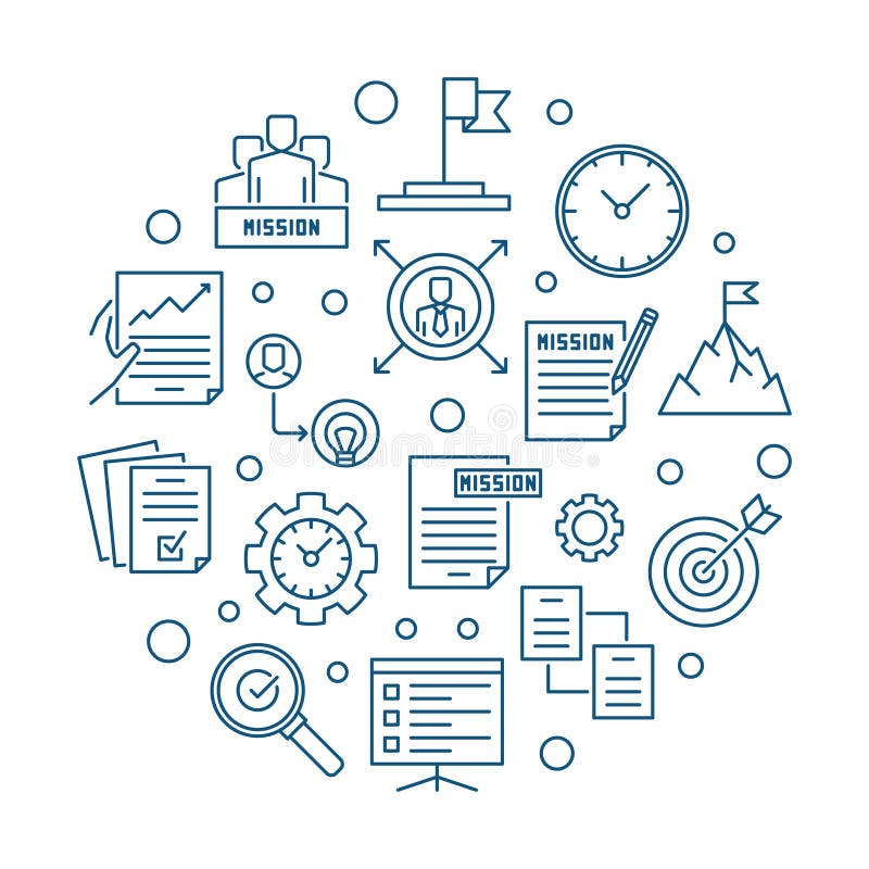 Mission Creative Outline Illustration. Vector Word MISSION Stock Vector ...