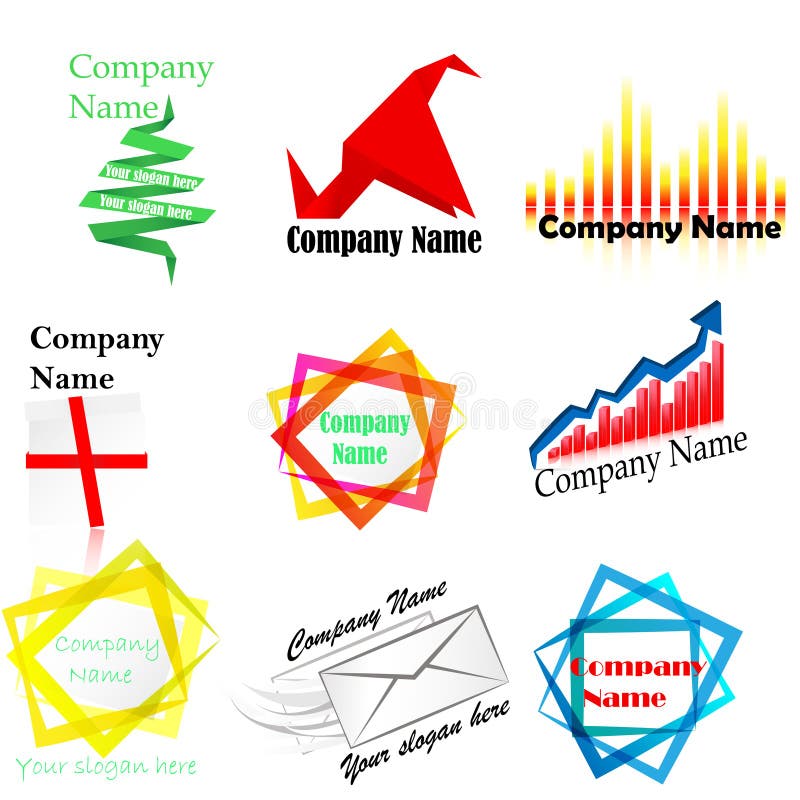 Company name and logo stock illustration. Illustration of design - 24289473