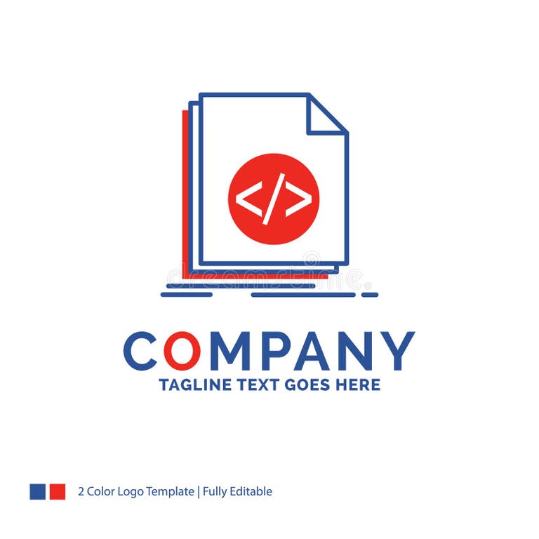Company Name Logo Design for Code, Coding, File, Programming, Sc Stock Vector - Illustration of ...