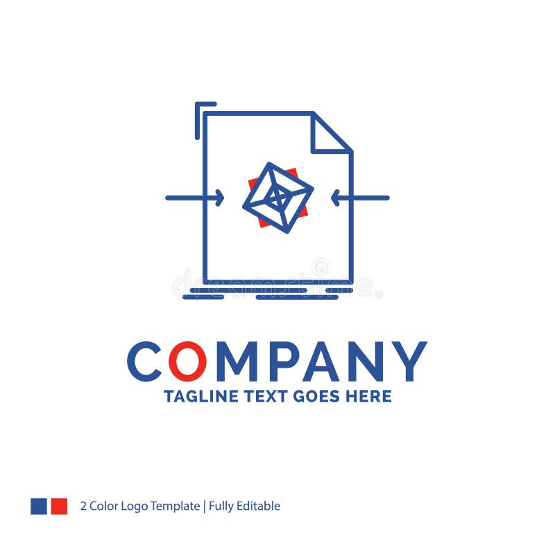 Company Name Logo Design for 3d, Document, File, Object, Process Stock ...