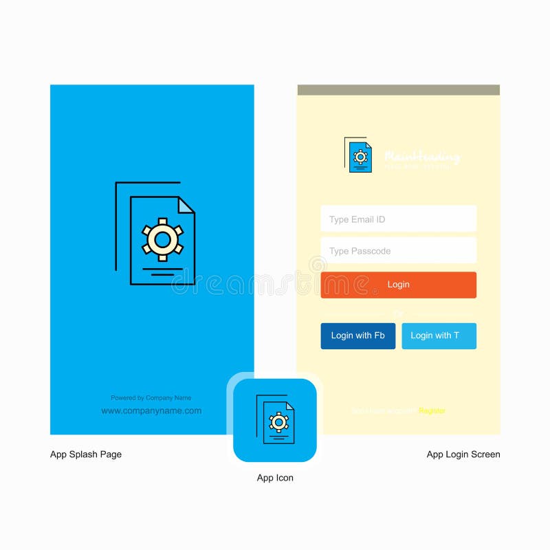 Company Setting Document Splash Screen and Login Page Design with Logo ...